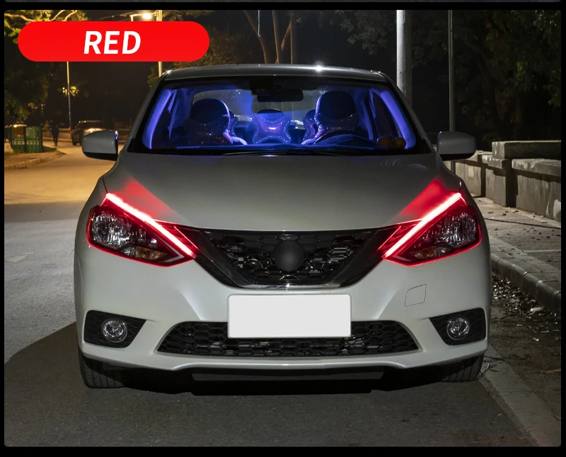 2pcs LED DRL Car Daytime Running Light Flexible Waterproof Strip Auto ...