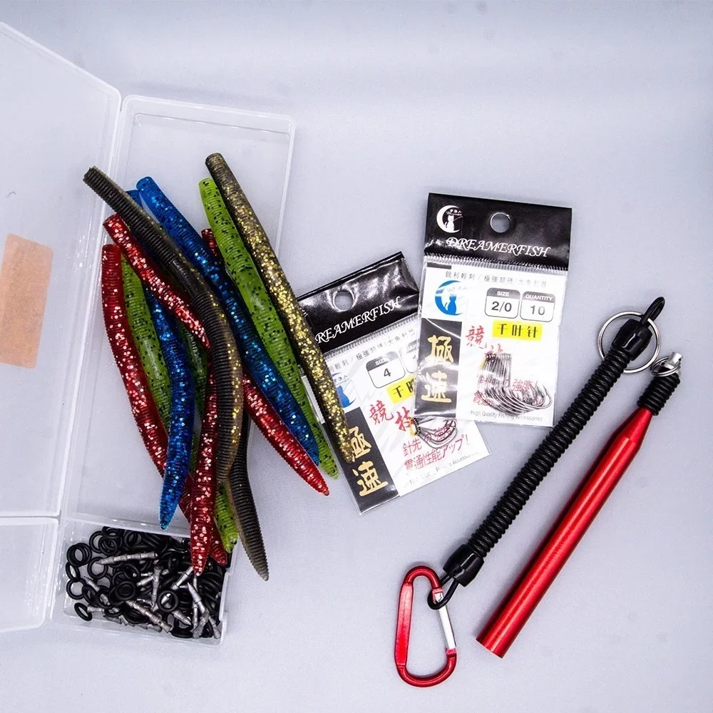 senko worm Wacky rig lure set for bass fishing with senko fishhooks ...