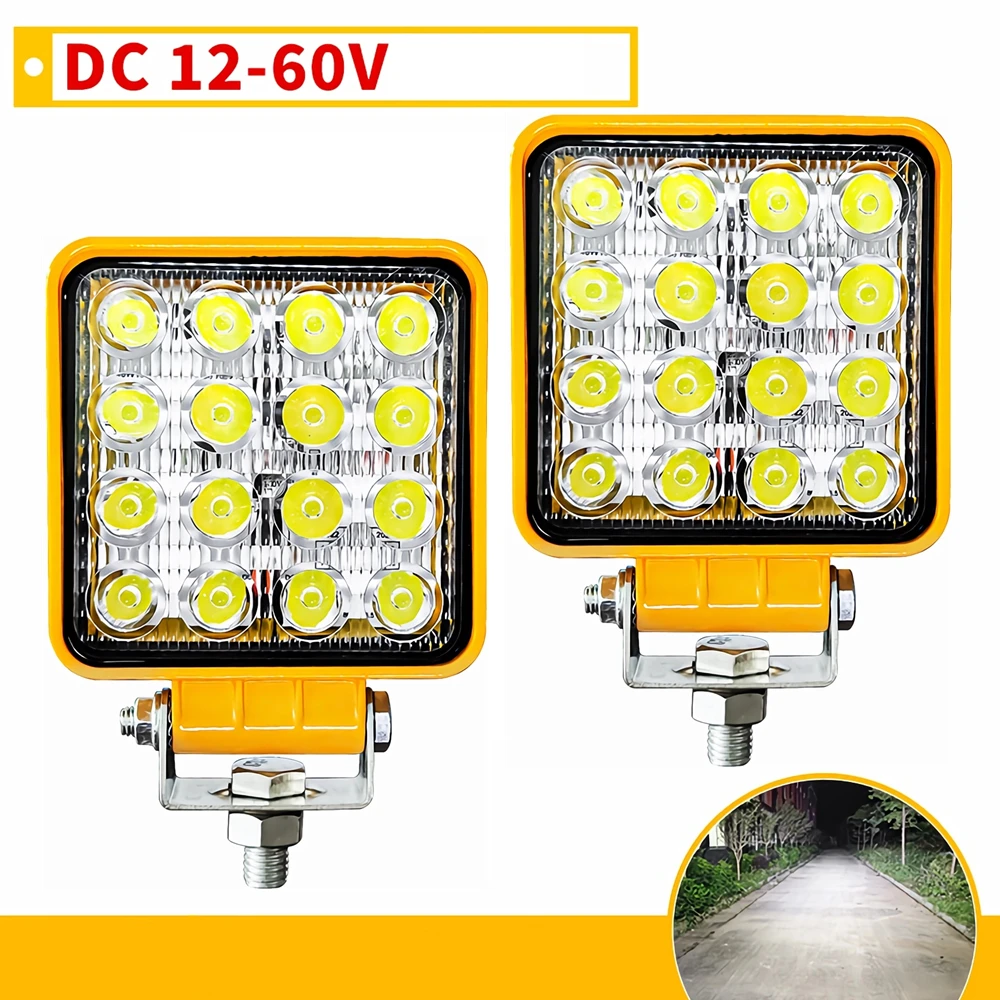 2Pcs-LED-Forklift-Front-Light-12V-60V-48W-Loader-Headlight-Excavator ...