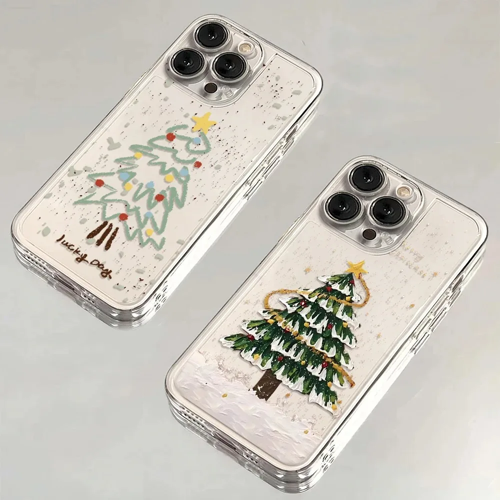 Soft Cartoon Christmas Tree Phone Case For iPhone 17 16 15 14 Plus 13 ...