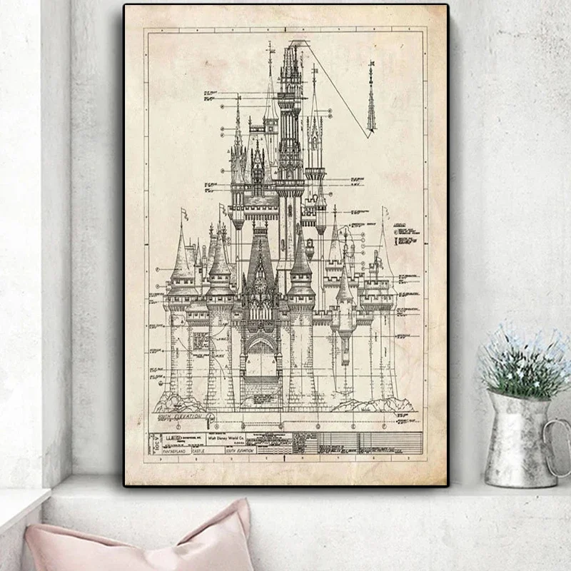 Vintage Disney Castle Posters