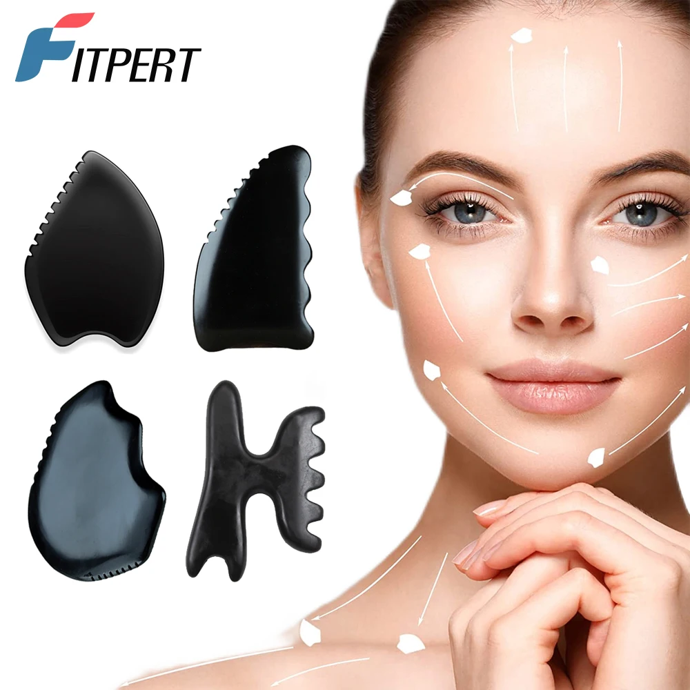 Gua Sha Facial Body Massage Tools, Unique 9-edge Gua Sha Bian Stone, 3d ...