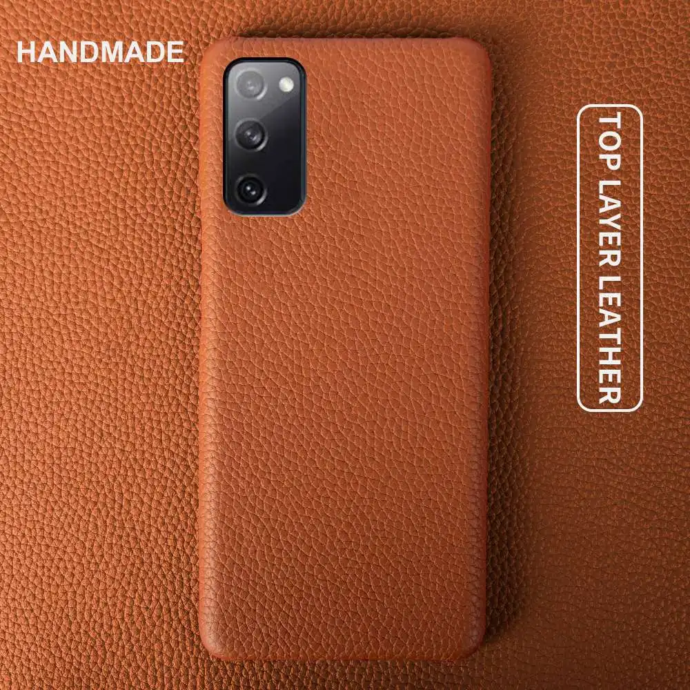 Case Samsung S20 Fe Original Leather | Luxury Leather Case Samsung S20 ...