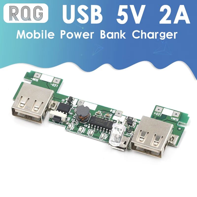 Usb 5v 2a Mobile Power Bank Charger Module Lithium Li-ion 18650 Battery ...