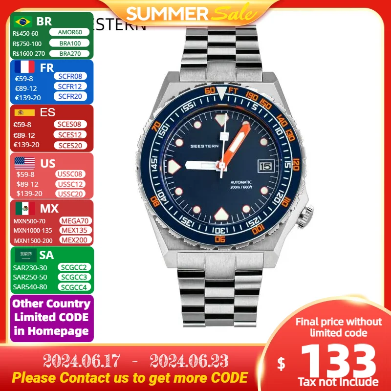 SEESTERN-SUB600T-Mens-Diver-Watch-Automatic-NH35-Movement-Ceramic-Bezel ...