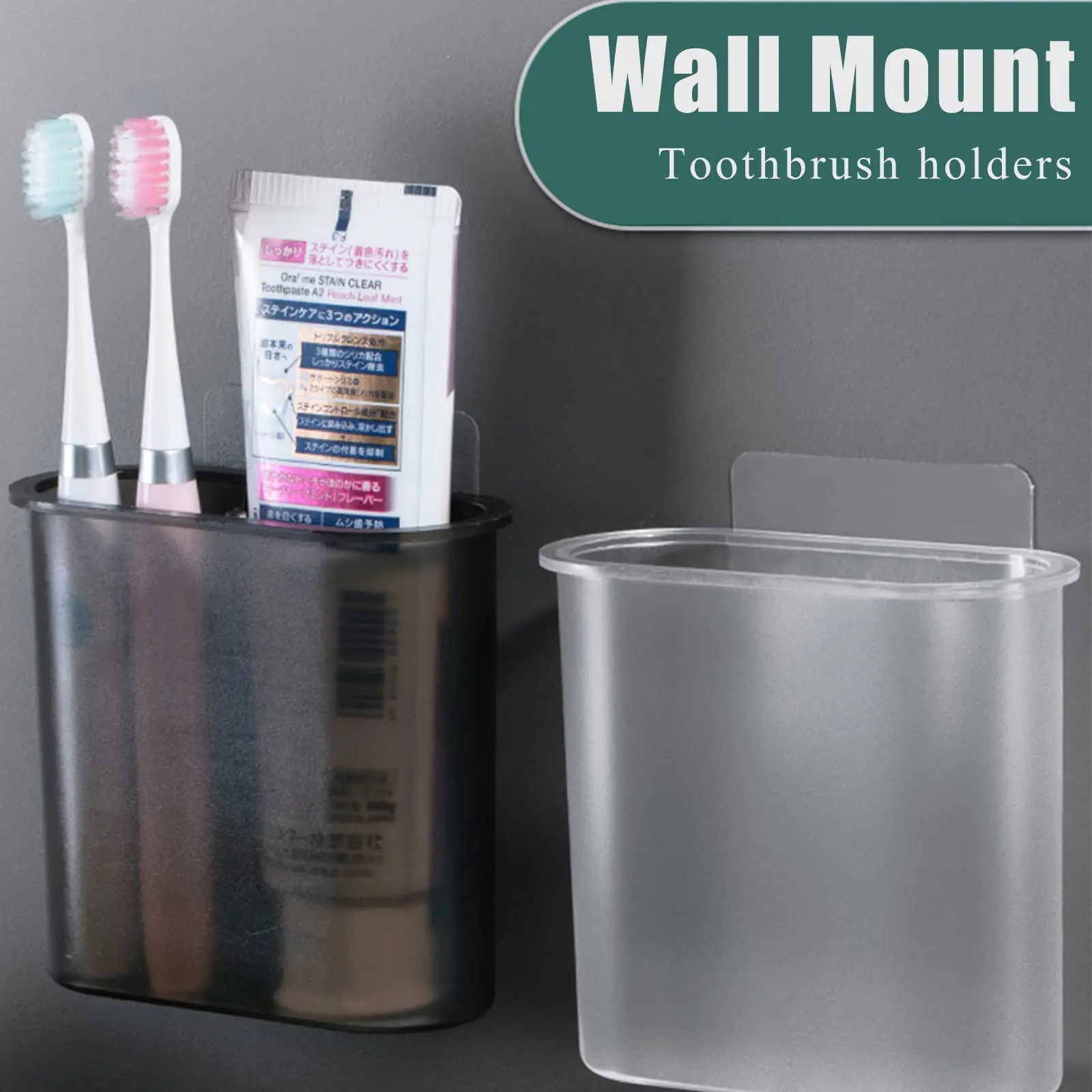 Wall-Mount-Toothbrush-Holder-for-Bathroom-Self-Adhesive-Wall-Mounted ...