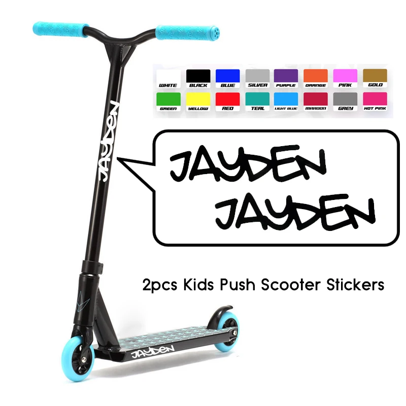 2pcs Personalised Name Sticker for Kids Scooter Letters Decorative ...