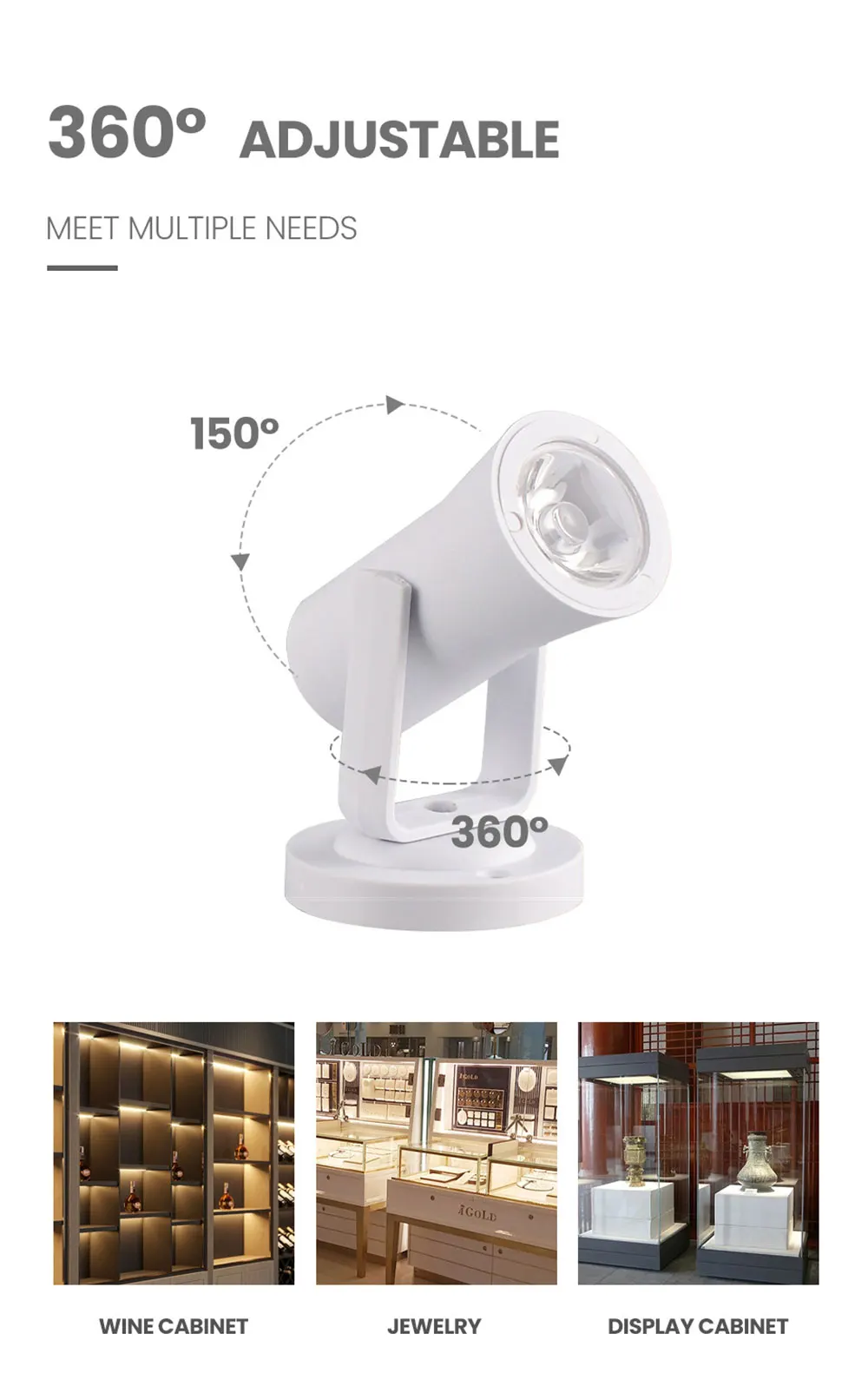 Mini Spotlights for Cabinet Counter Showcase Lighting Beam Spot Lights ...