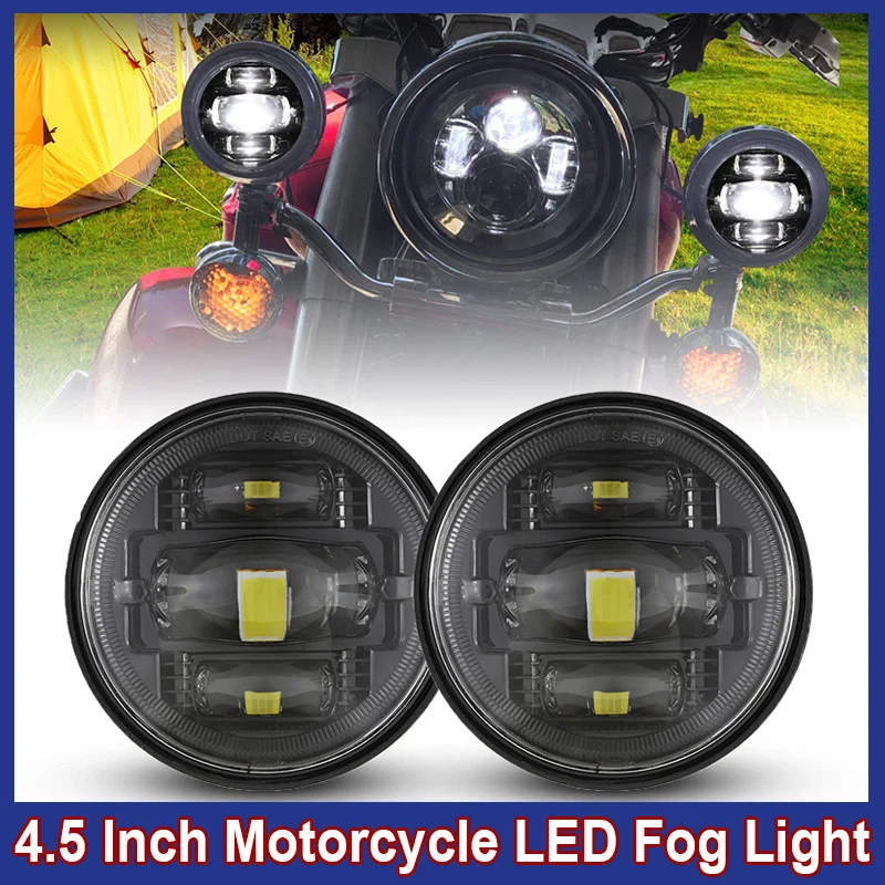 2-4Pcs-Motorcycle-LED-Fog-Lights-Motorcycle-Accessories-4-5-Inch-LED ...