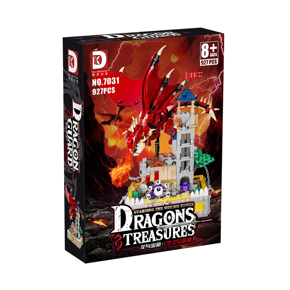 IN-STOCK-MOC-Red-Dragon-Building-Blocks-Model-Creative-Witch-Castle ...