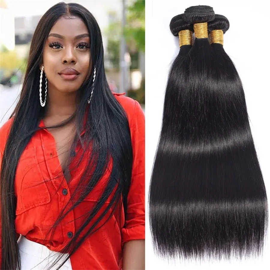 3 Bundles 100% Unprocessed Brazilian Virgin Hair Quick Weave Extensions ...