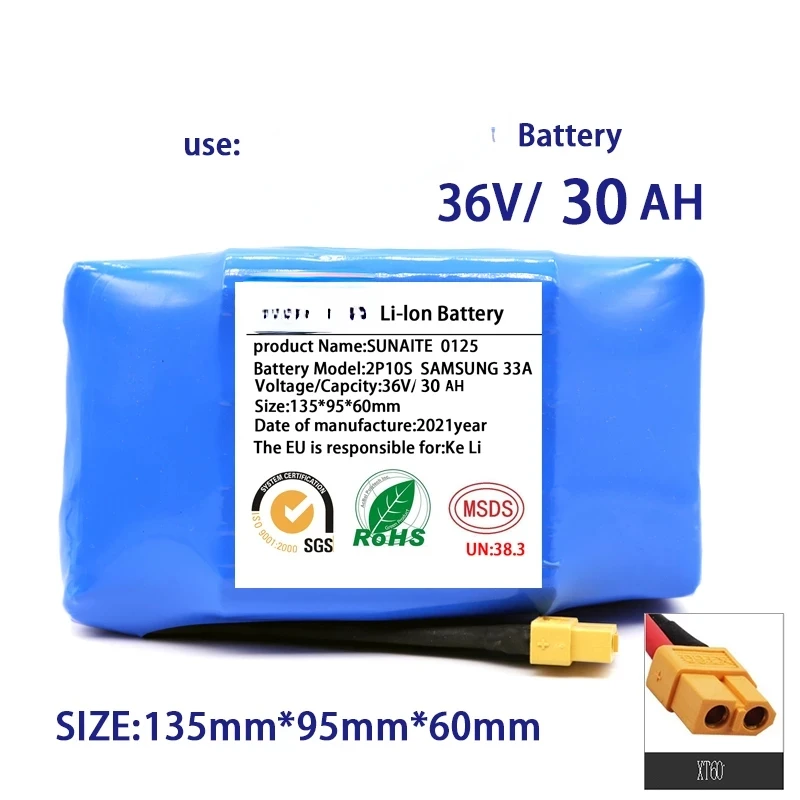 100% Original 36v 30Ah lithium battery 10s2p 36v Battery 30000mAh ...