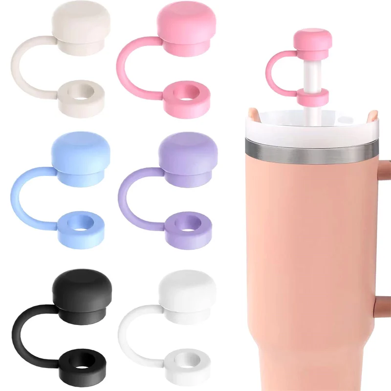 Straw-Covers-Cap-Reusable-Silicone-Straw-Toppers-Compatible-With ...