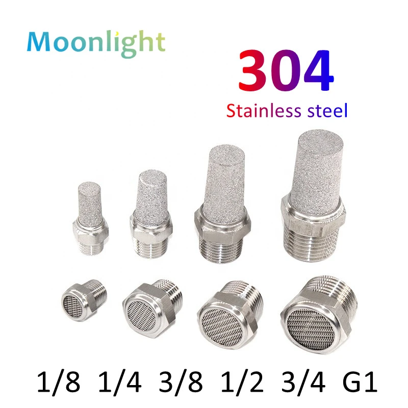 304 스테인리스 스틸 머플러, 플랫 엔드 및 포인티드 엔드, BSL 시리즈 G1/8 G1/4 G3/8 1/2 인치 공압 에어 소음기 배기 머플러| | - AliExpress
