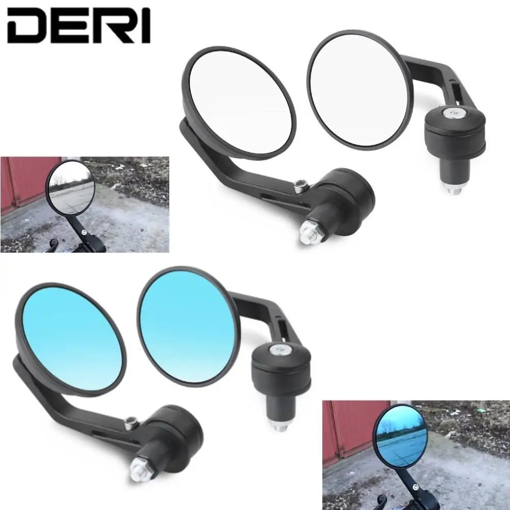 Motocicleta-ajust-vel-Espelho-Retrovisor-Round-Handle-Bar-End-Espelho ...