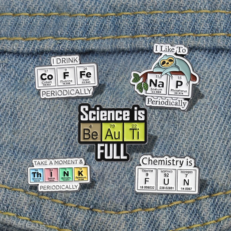 Period of Elements Enamel Pins Custom Chemical Element Brooches Lapel ...