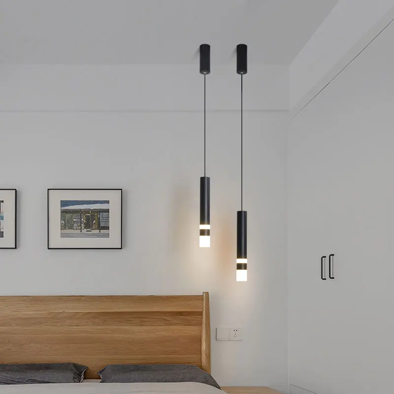 Modern Long Cable Pendant Lamps for Bedside Living Room Foyer Lighting ...