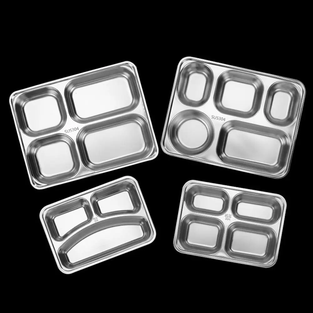 deepen-Dinner-Tray-New-Canteen-Tableware-Stainless-Steel-Divided-Fast ...