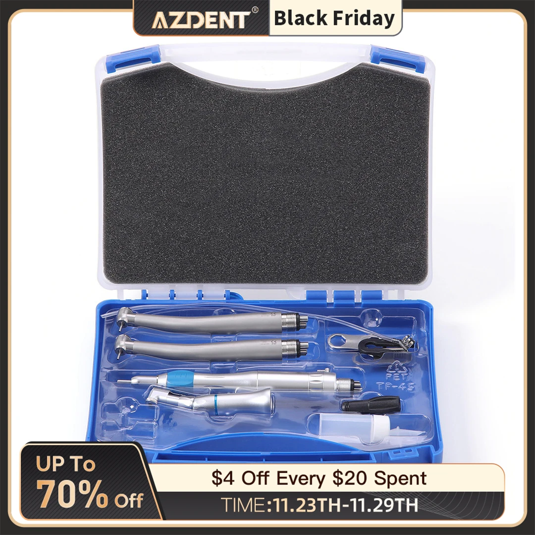 AZDENT-Dental-High-Low-Speed-Handpiece-Kit-Straight-Contra-Angle-Single ...
