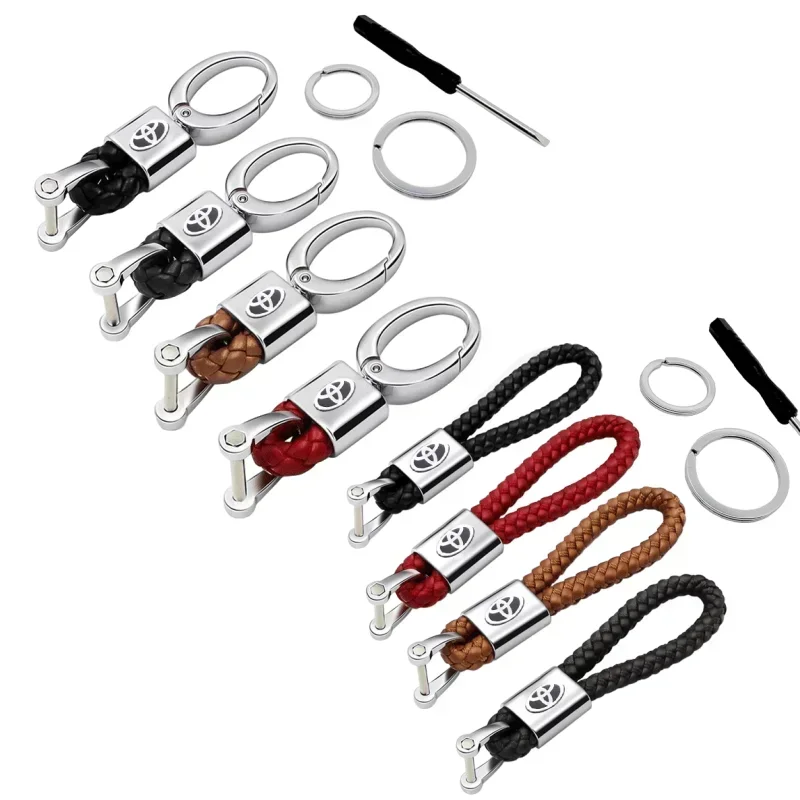 Car-Key-Ring-Braided-Rope-Keychain-Decoration-for-Toyota-Badge-RAV4 ...