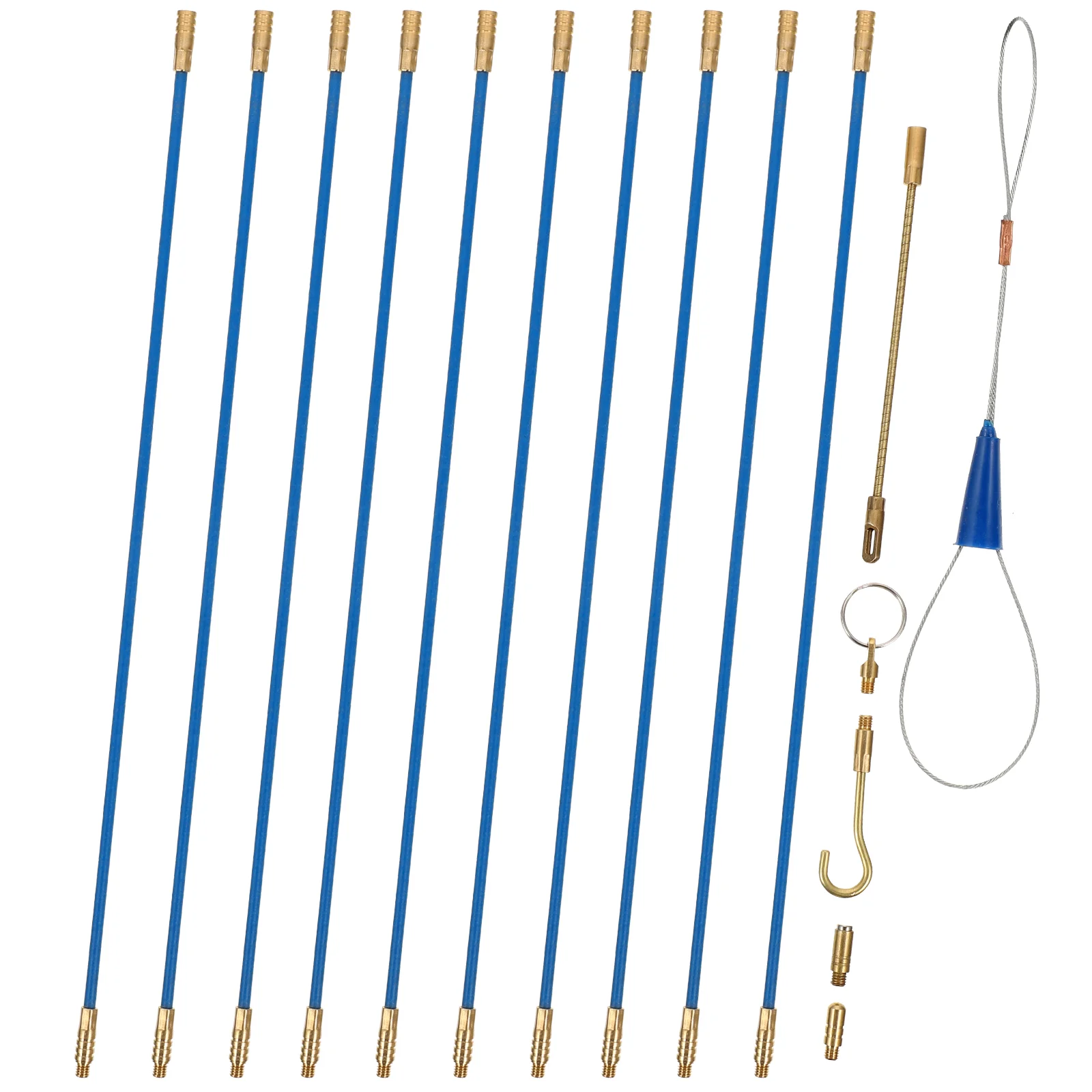Threader-Electrical-Wire-Pull-Kit-Running-Push-Fish-Tape-Cable-Rods ...