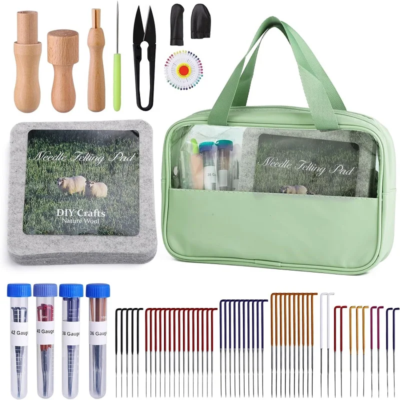 BUDDUR-Felting-Needles-Kit-With-Finger-Protector-And-Storage-Bag-For ...