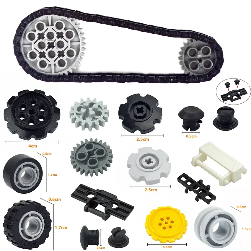 Technical-Building-Blocks-Parts-Chain-Link-Gear-3711-Tank-Belt-Track ...
