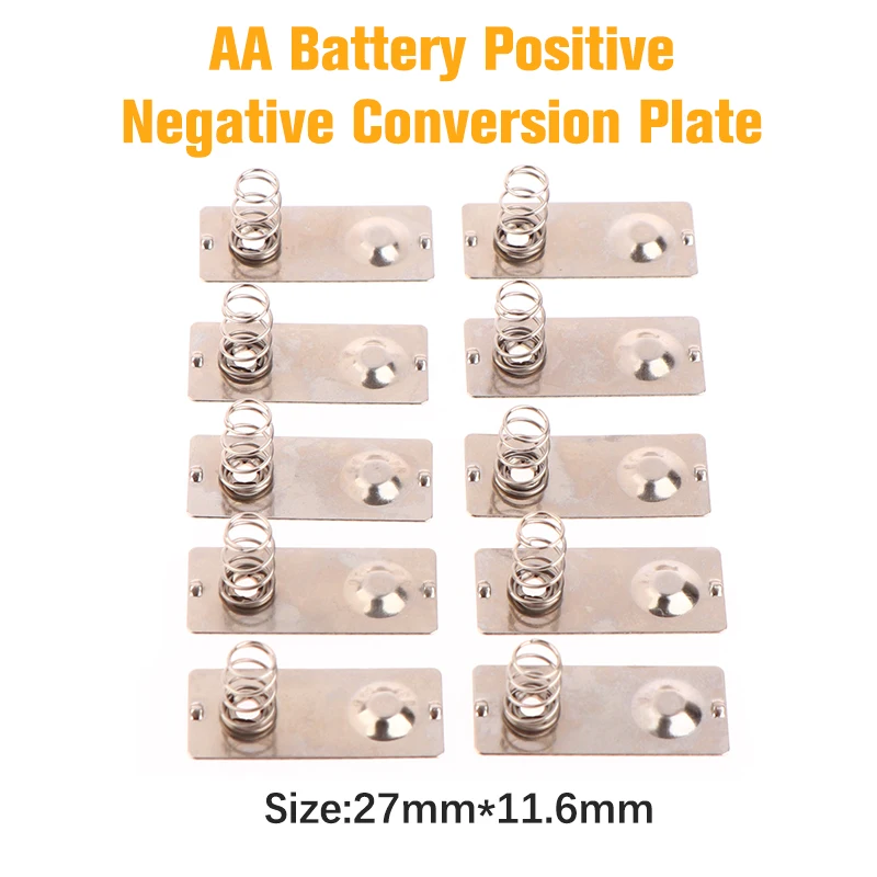 10pcs-27-11-6mm-Replacement-Metal-Batteries-Spring-Contact-Plate-Silver ...