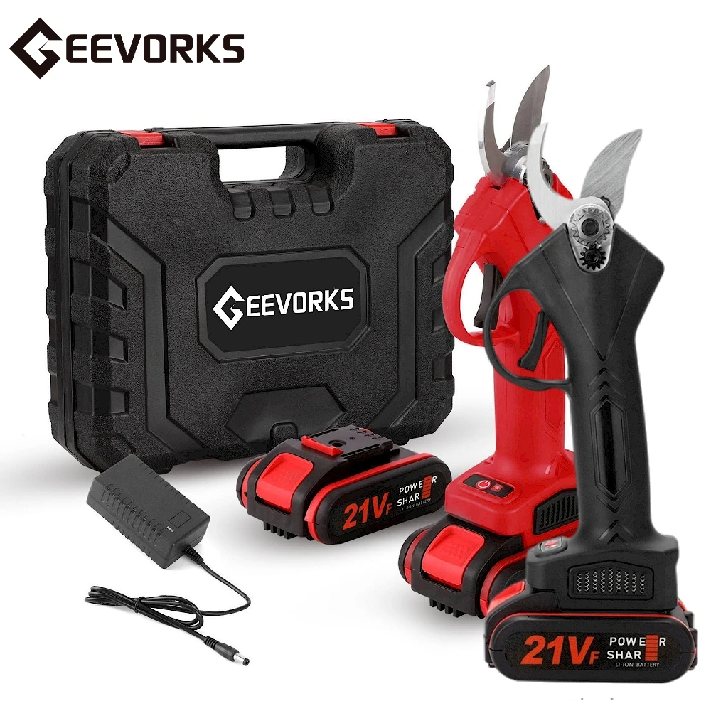 Geevorks 21V 30mm Cordless Electric Pruner Pruning Shears Efficient ...