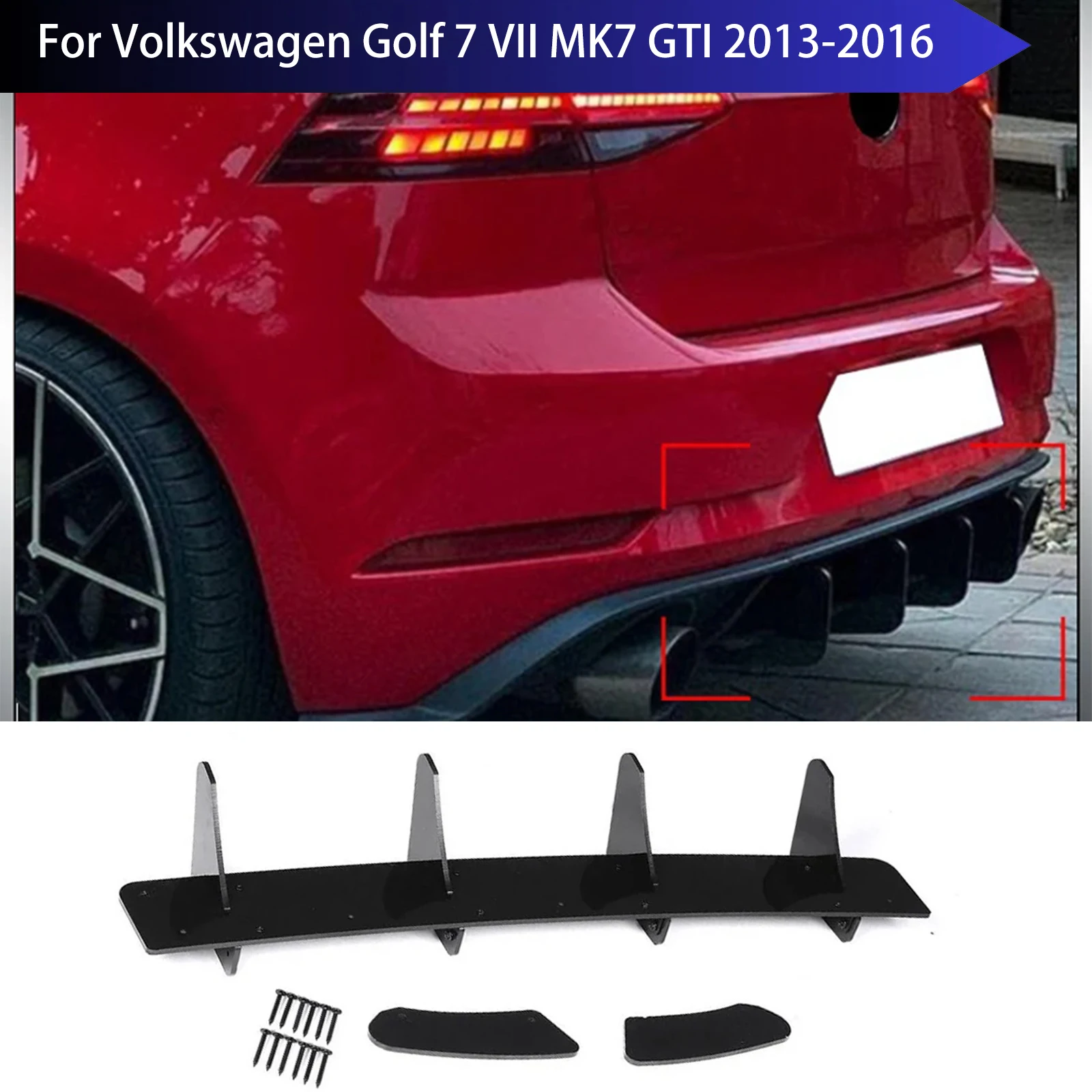 Rear-Bumper-Diffuser-Tail-for-Volkswagen-Golf-7-VII-MK7-GTI-2013-2016 ...