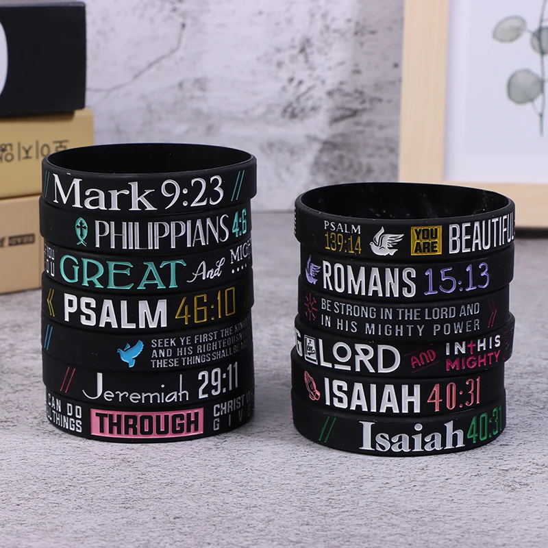 13pc Faith Believe Peace Grace Bible Christian Religious Bracelet Sport ...
