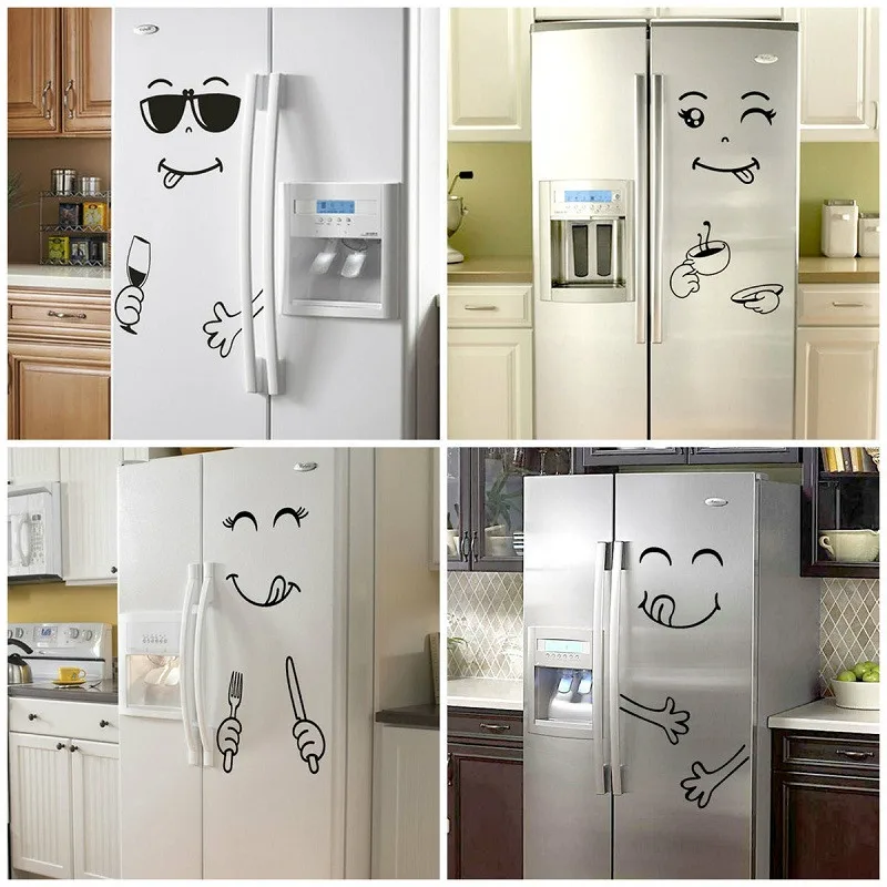 fridge-Cute-Stickers-Fridge-magnet-Fridge-Happy-Delicious-Face-Kitchen ...