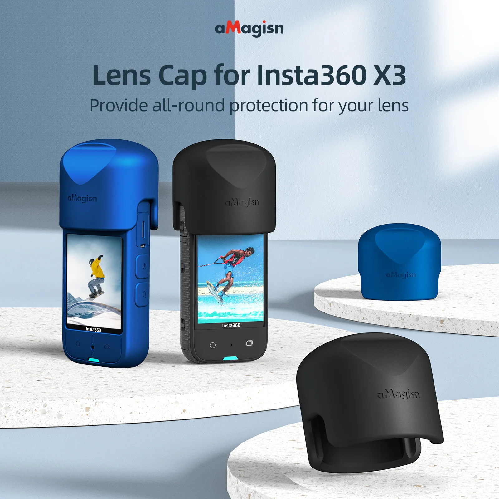 aMagisn-For-Insta360-X3-Action-Camera-Silicone-Lens-cover-protector ...