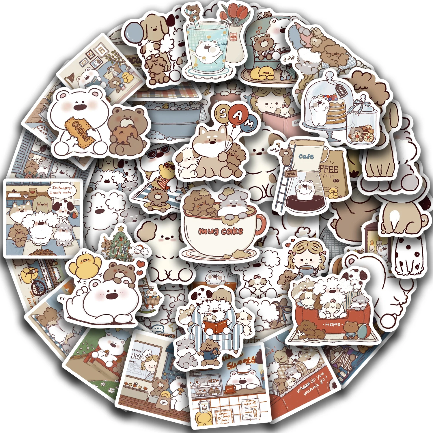 50pcs-Cute-Cartoon-Miiiiichan-Stickers-Animals-Anime-For-Laptop-Water ...