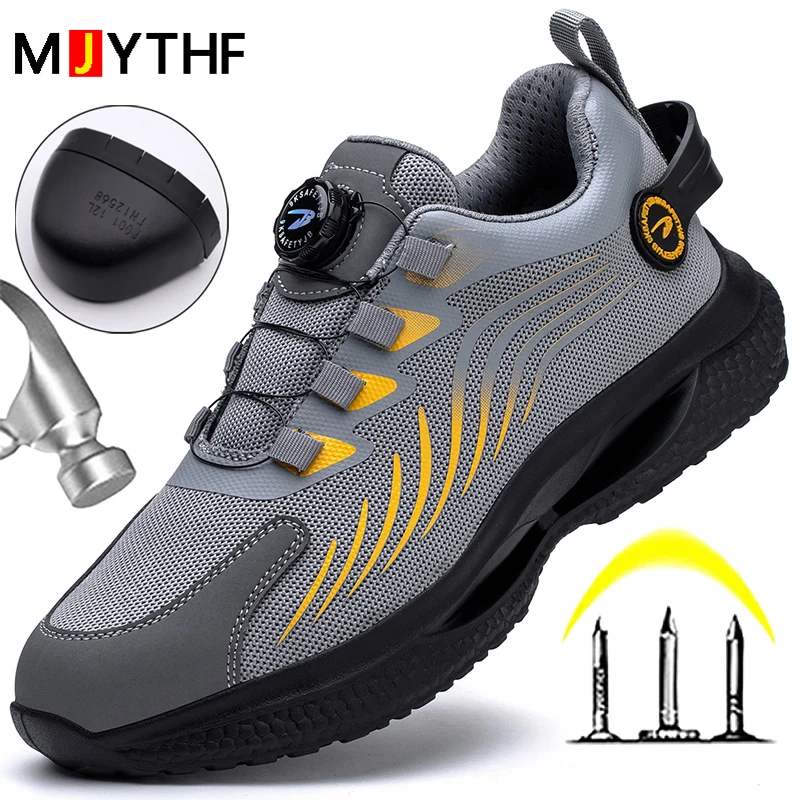 2026 Security Safety Shoes Men Rotating Button Work Sneakers ...