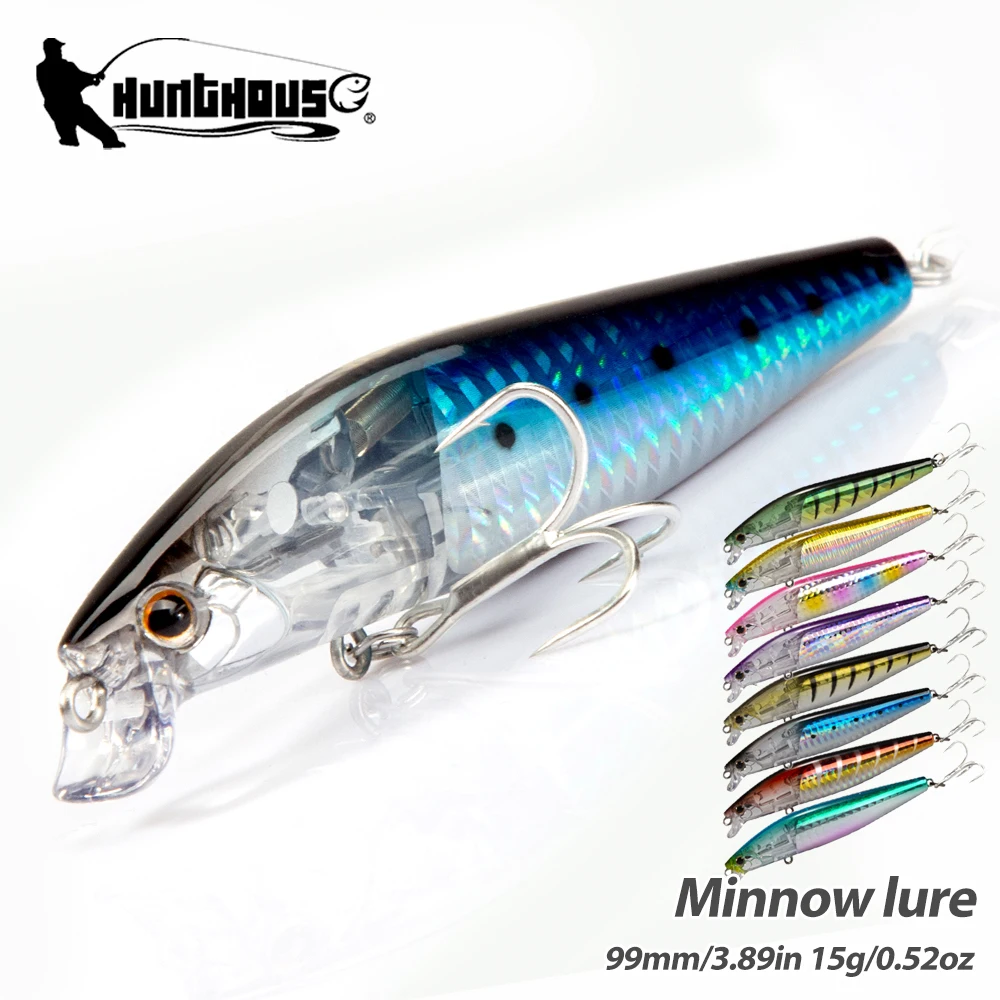 Hunthouse-Wobblers-Fishing-Lures-Minnow-Baits-Floating-99mm-15g ...