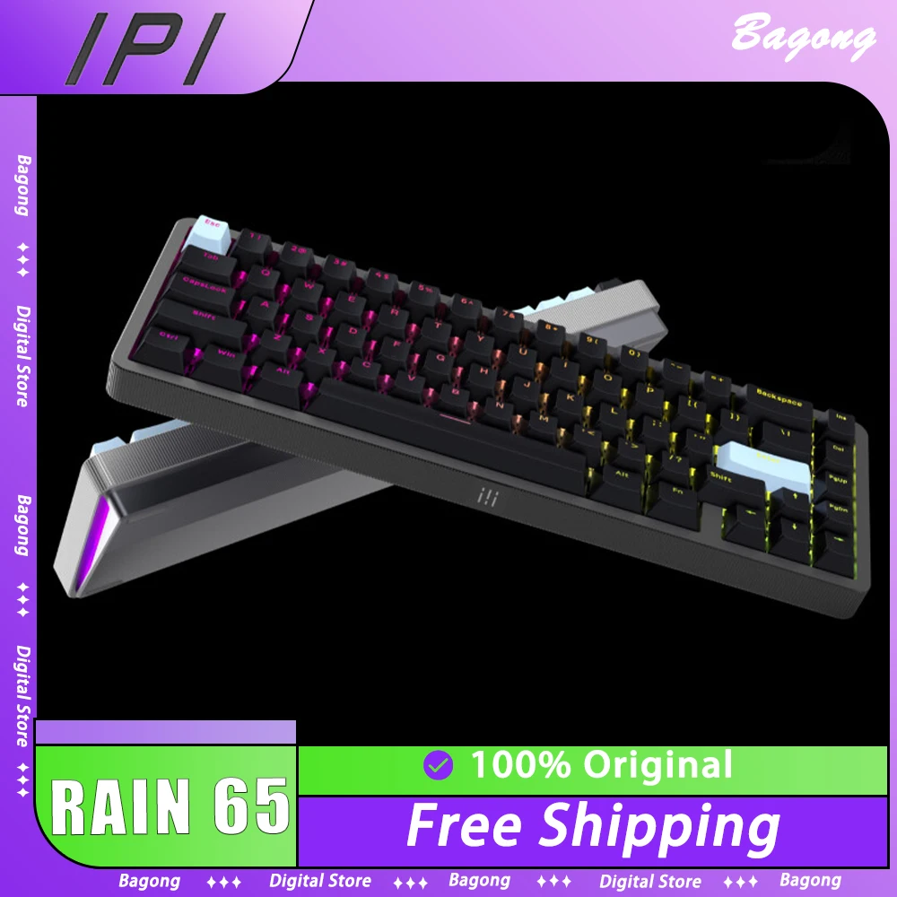 IPI-RAIN-65-Keyboard-mekanis-saklar-magnetik-Aluminium-Aloi-tiga-Mode ...