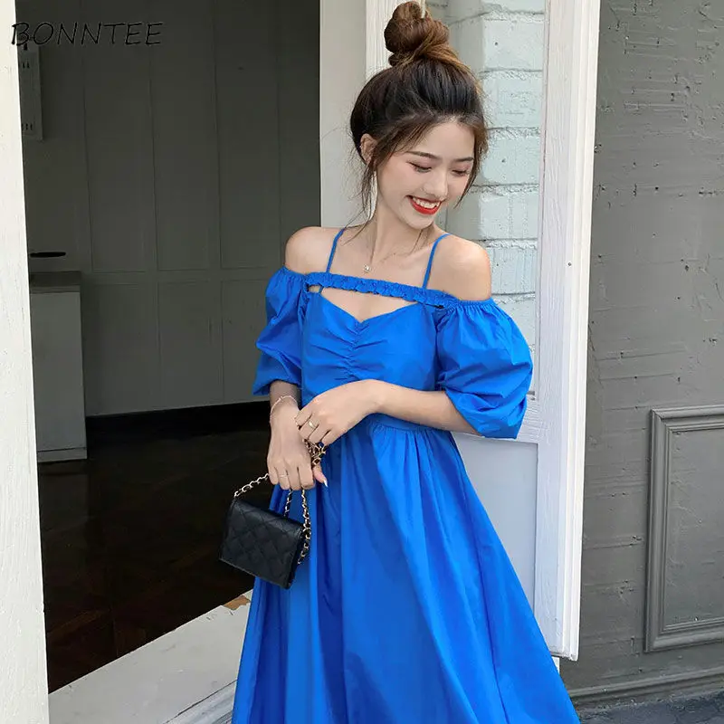 Slash-Neck-Dresses-Women-Backless-Elegant-Tender-Ins-Summer-Seaside ...