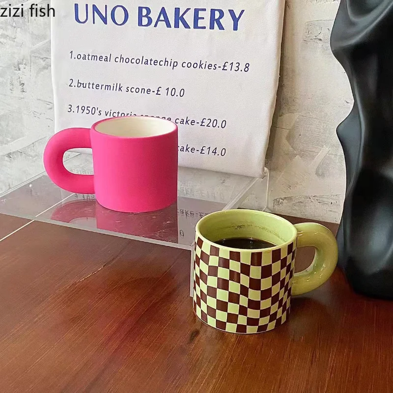 Solid Color Ceramic Mug Coffee Cups Couple Water Cup Milk Tea Cups ...