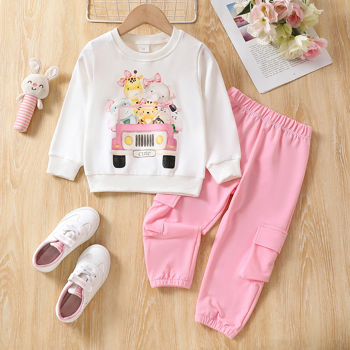 PatPat-Animal-Pattern-Toddler-Girl-2pcs-Set-with-Patch-Pocket-Regular ...