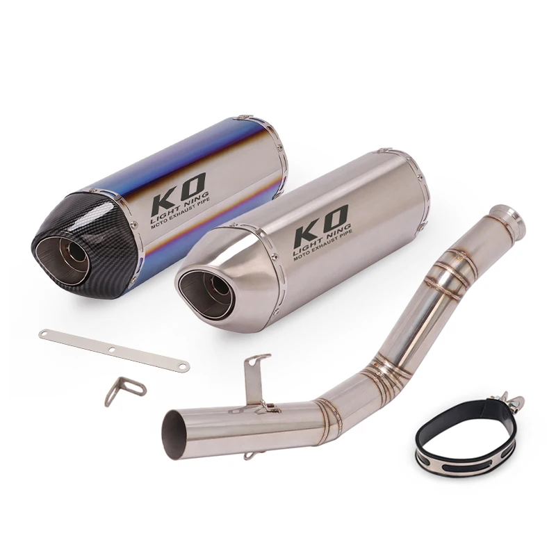 Exhaust-Escape-Motorcycle-Mid-Link-Pipe-Slip-On-Muffler-End-Can-With-DB ...
