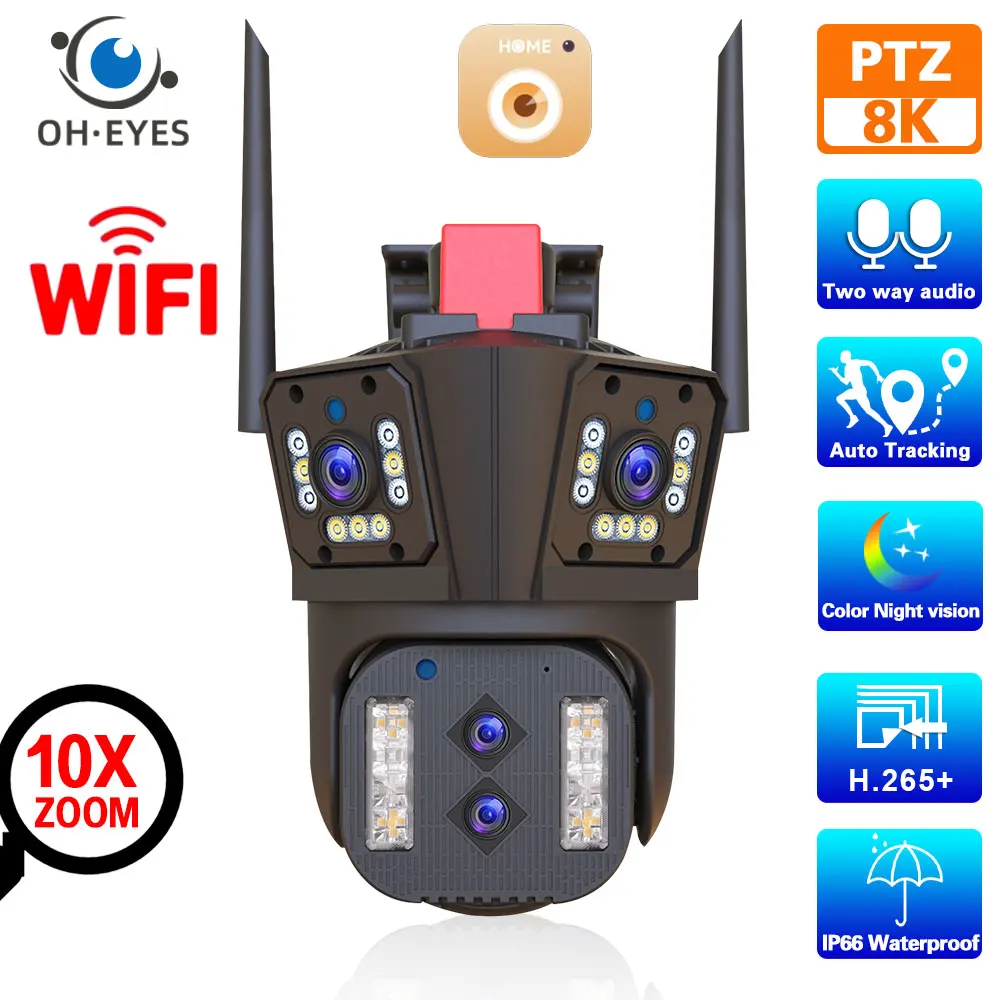 4K-16MP-HD-Wifi-CCTV-PTZ-IP-Security-Camera-Outdoor-Four-Lens-Dual ...
