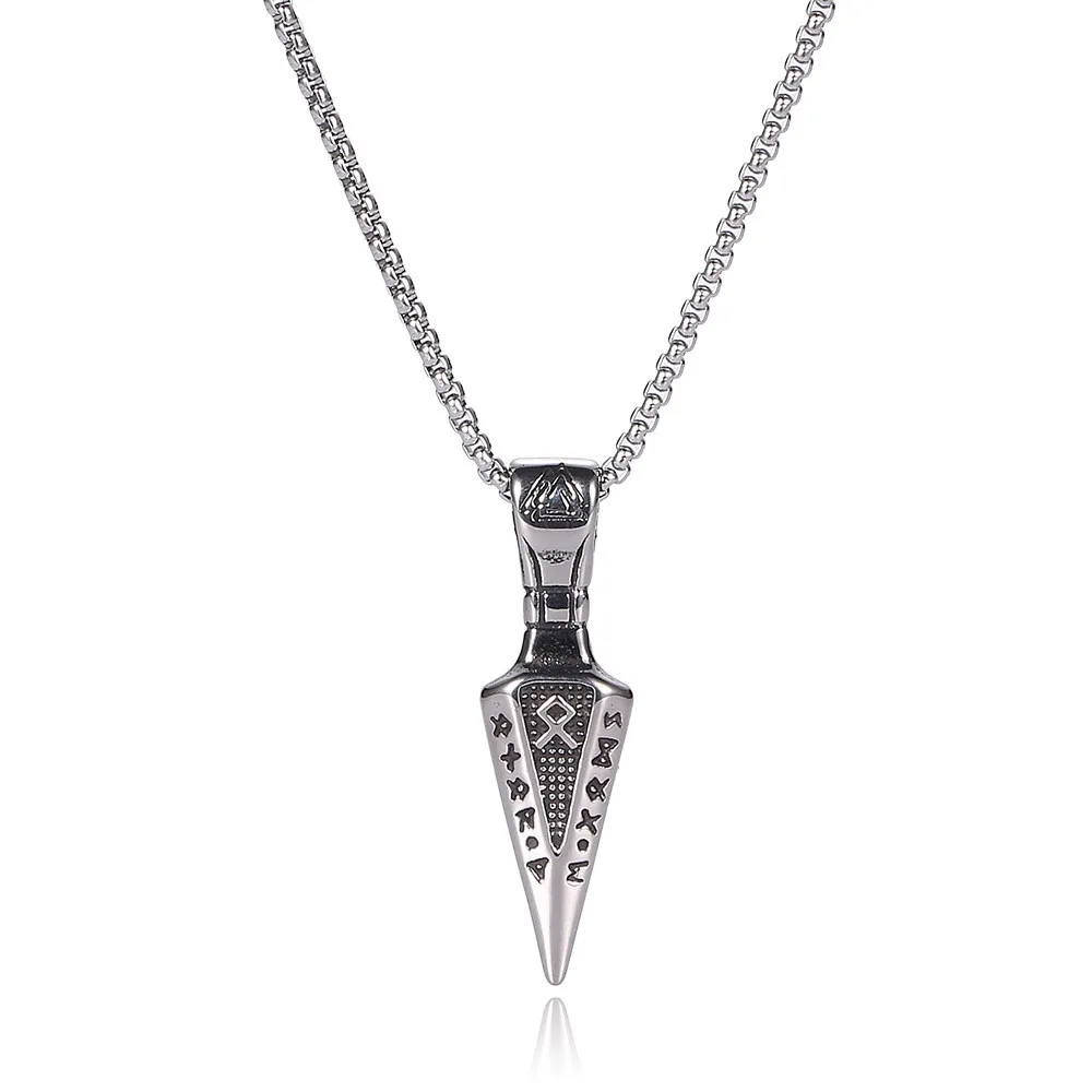 Vintage-Nordic-Rune-Viking-Arrow-Pendant-Necklace-Charm-Men-s-Necklace ...
