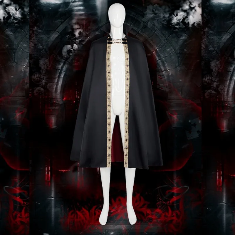 Vampire Robe Cape Halloween Vampire Cloak Cosplay Costume Black Cloak ...