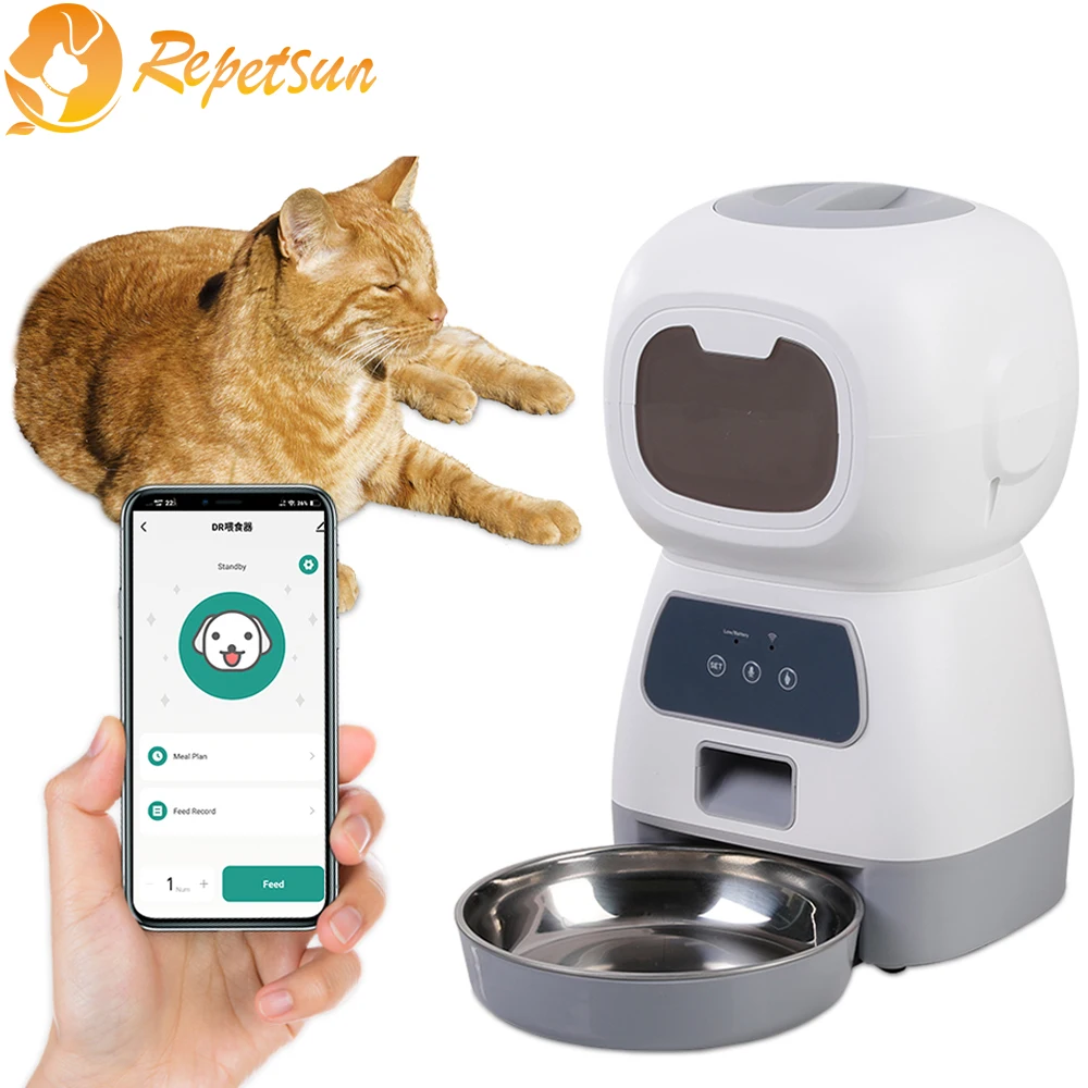 Alimentador-autom-tico-de-mascotas-para-gatos-alimentador-lento-inteligente-con-WiFi-grabadora ...