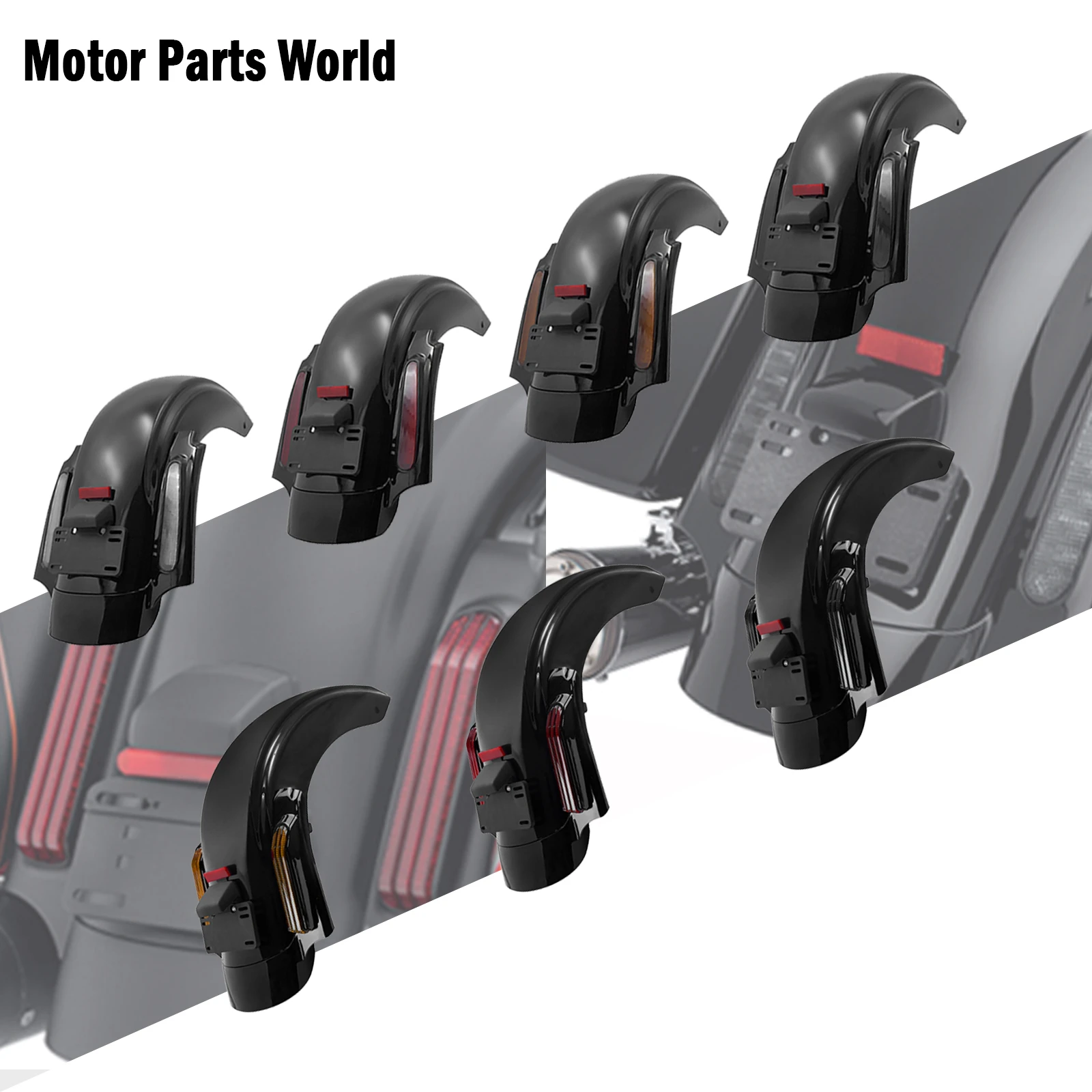 Motorcycle Led Rear Fender System Extension Fascia Set For Harley ...