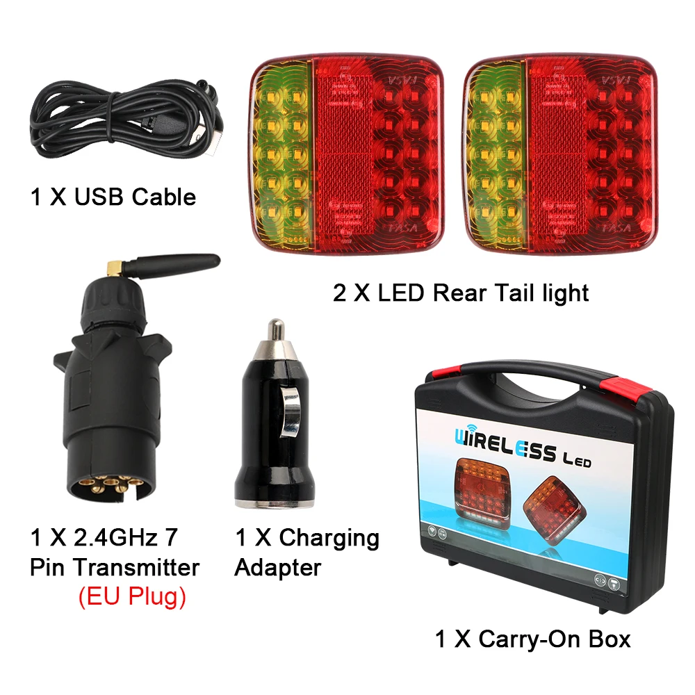 Magnetic Wireless LED Trailer Rear Taillight Signal Warning Brake Lamp ...