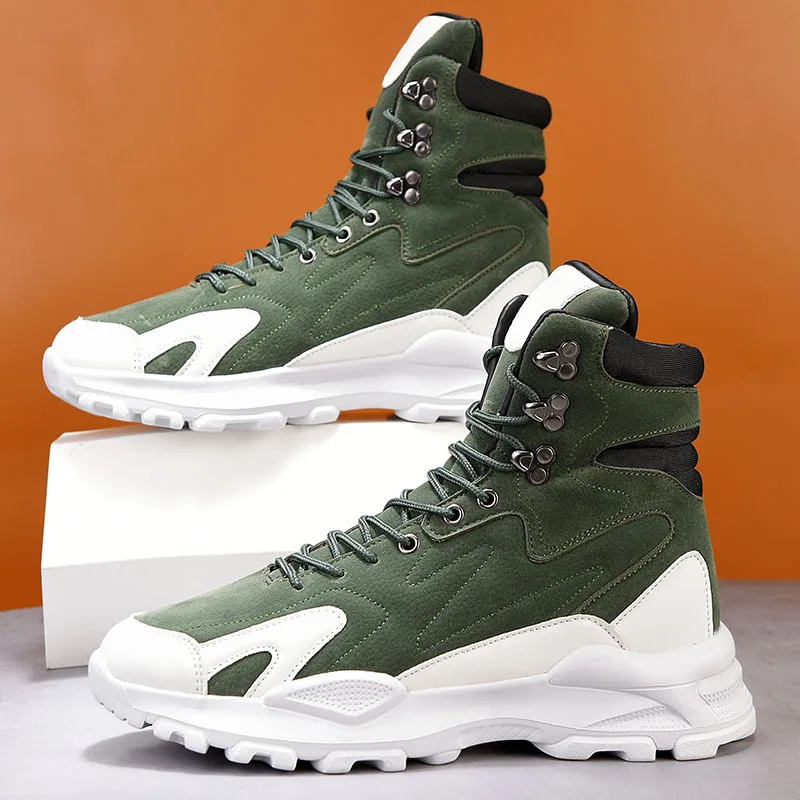 Fashion Men's Boots Comfortable Men Casual Shoes Breathable High Top ...