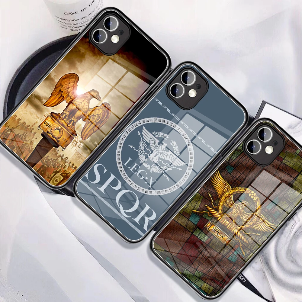 FOR-IPhone-14-SPQR-Roman-Imperial-Legion-Tempered-Glass-Phone-Case-FOR ...