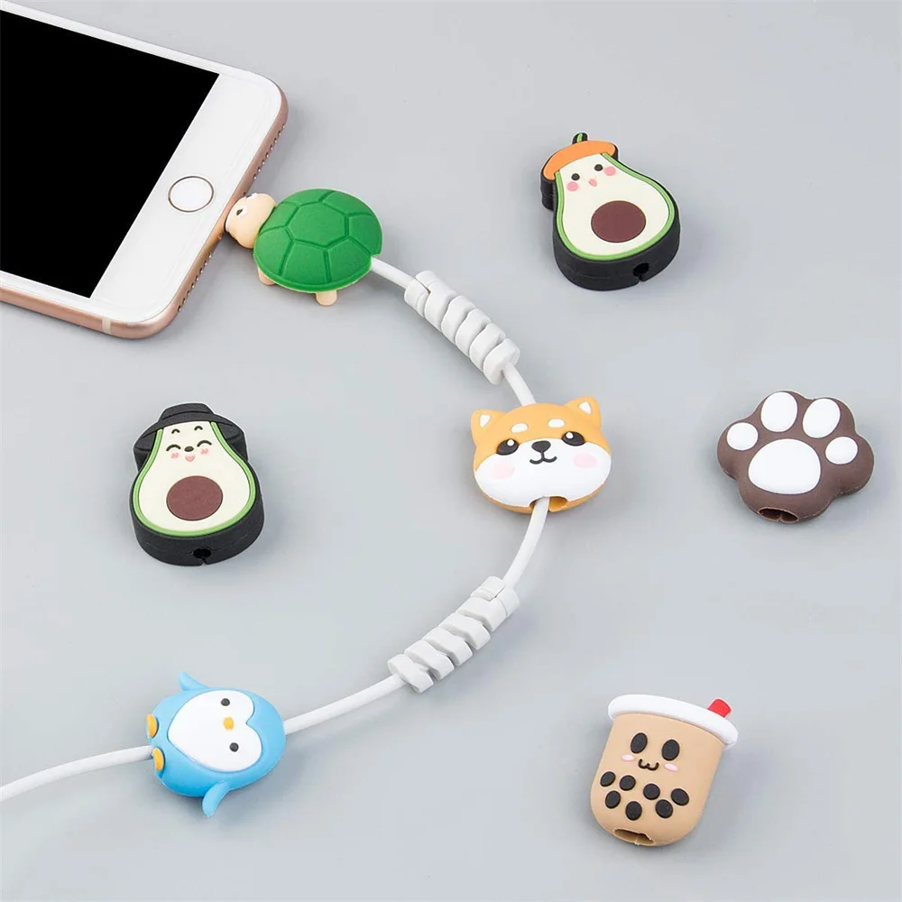 Cartoon-Animal-Cable-Protector-Usb-Line-Earphone-Cable-Protector ...